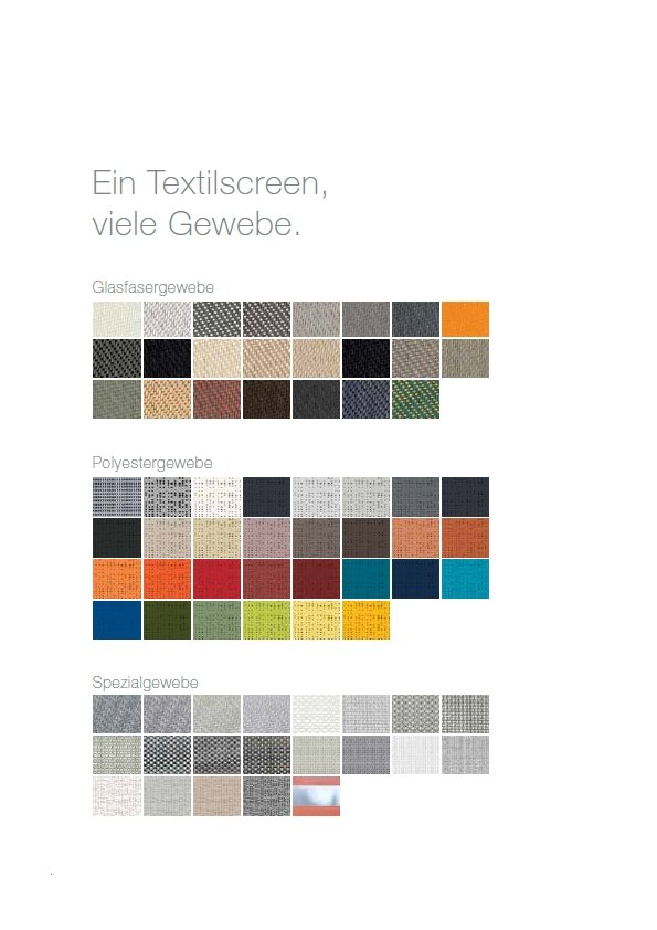 Textilscreen und Zippscreens von Roma